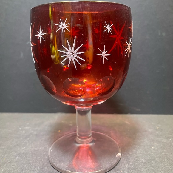 Dining | Vintage Bartlett Collins Ruby Thumbprint Glass Thumbprint ...